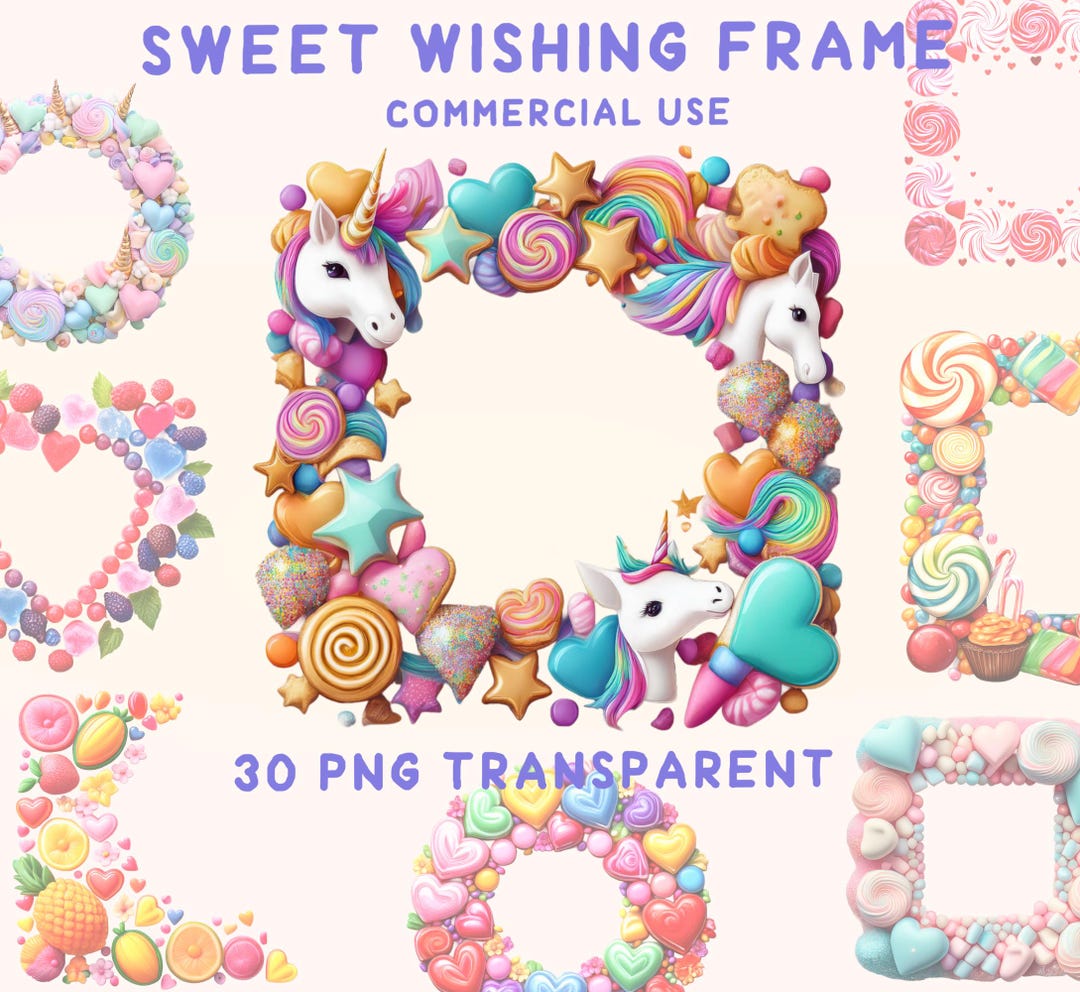Sweet Wishing Frame Clipart 30 Pieces Commercial Use for Craft DIY ...