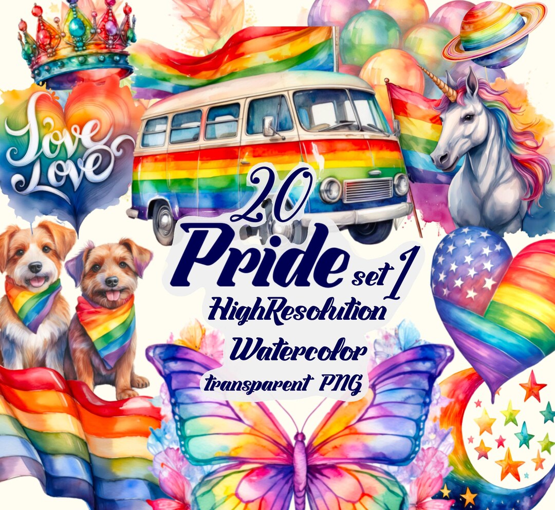 Pride Set1 PNG Clipart Bundle | Transparent Rainbow Love Files | LGBTQ ...