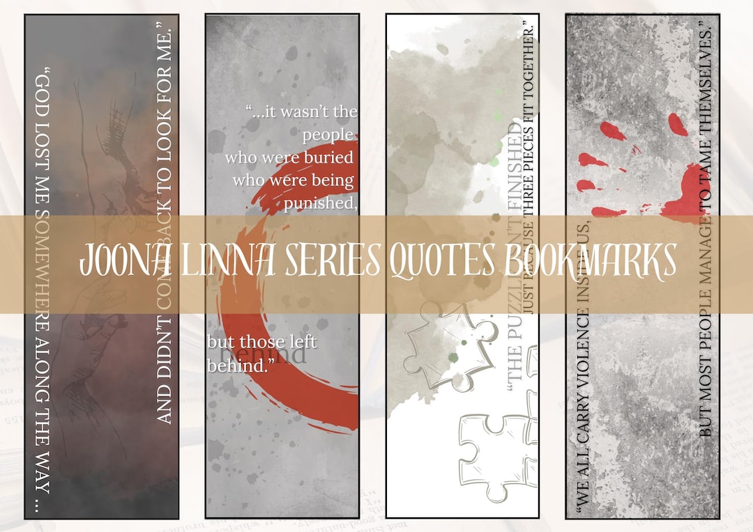 Printable Bookmarks Joona Linna Series Quotes Print and Cut Instant ...