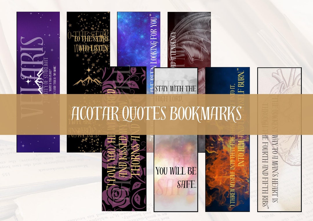 Printable Bookmarks ACOTAR Series Quotes Print and Cut Instant Download ...