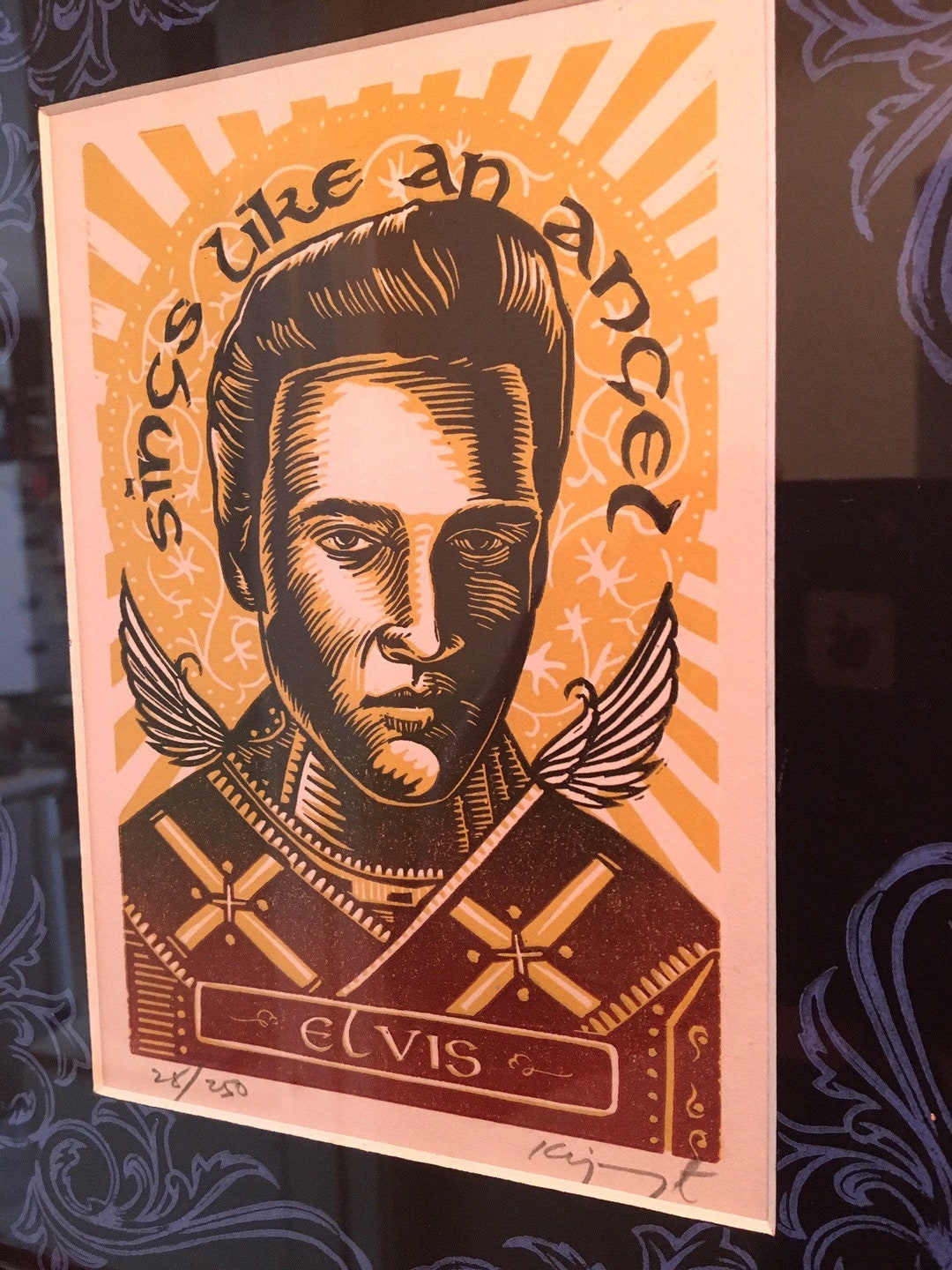 Elvis Presley (sings Like an Angel) Original Art Block Print - Etsy