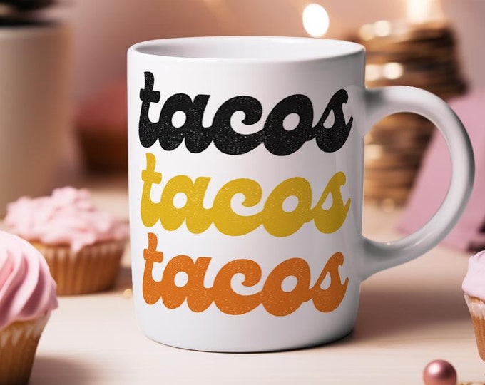 Taco Tuesday Mug - Colorful Fun Coffee Cup, Cute Kitchen Decor, Gift ...