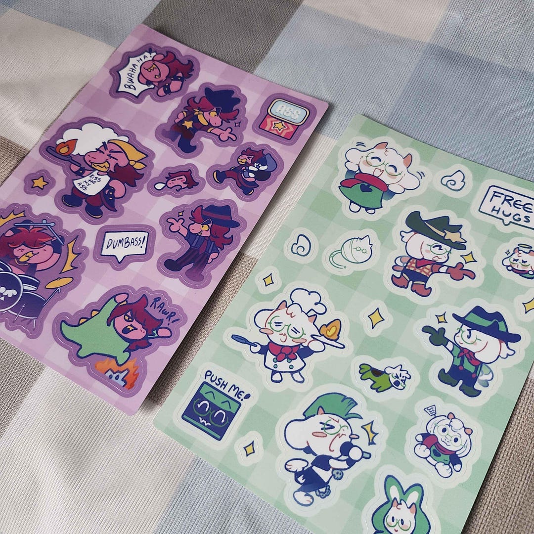 Deltarune Chapter 3 Sticker Pack, Susie and Ralsei Sticker Sheets - Etsy