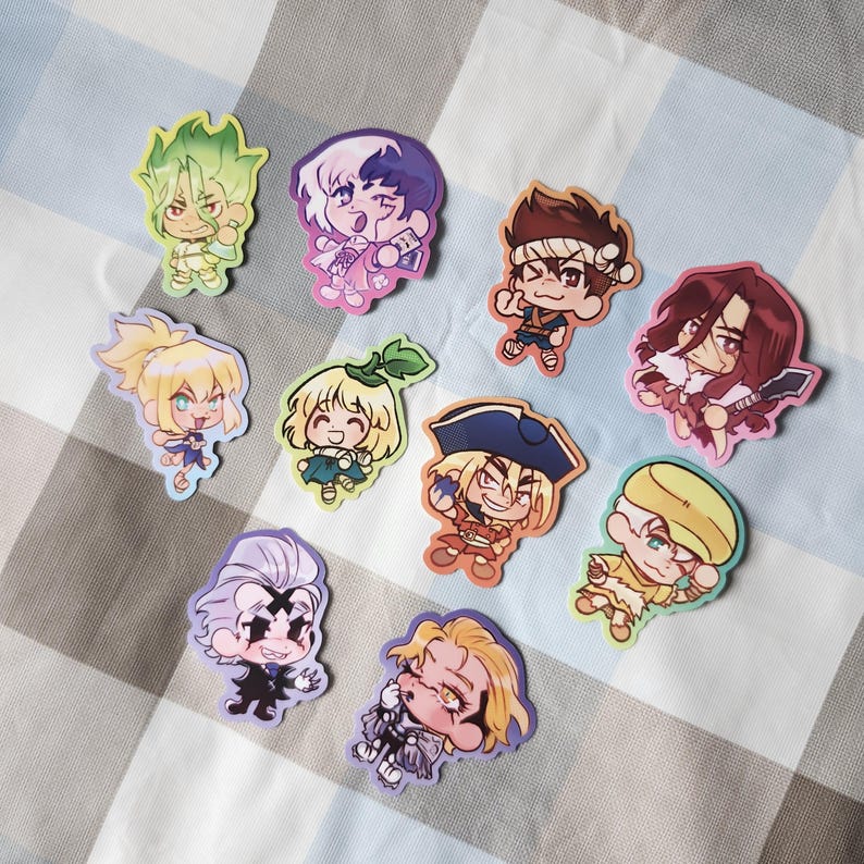 Dr. Stone Chibi Character Die-cut Stickers - Etsy