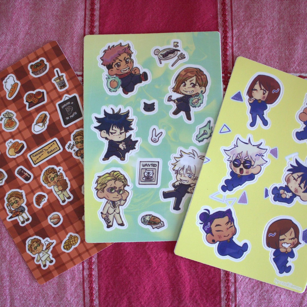 Assortment of Jujutsu Kaisen Sticker Sheets, JJK Sticker Packs - Etsy