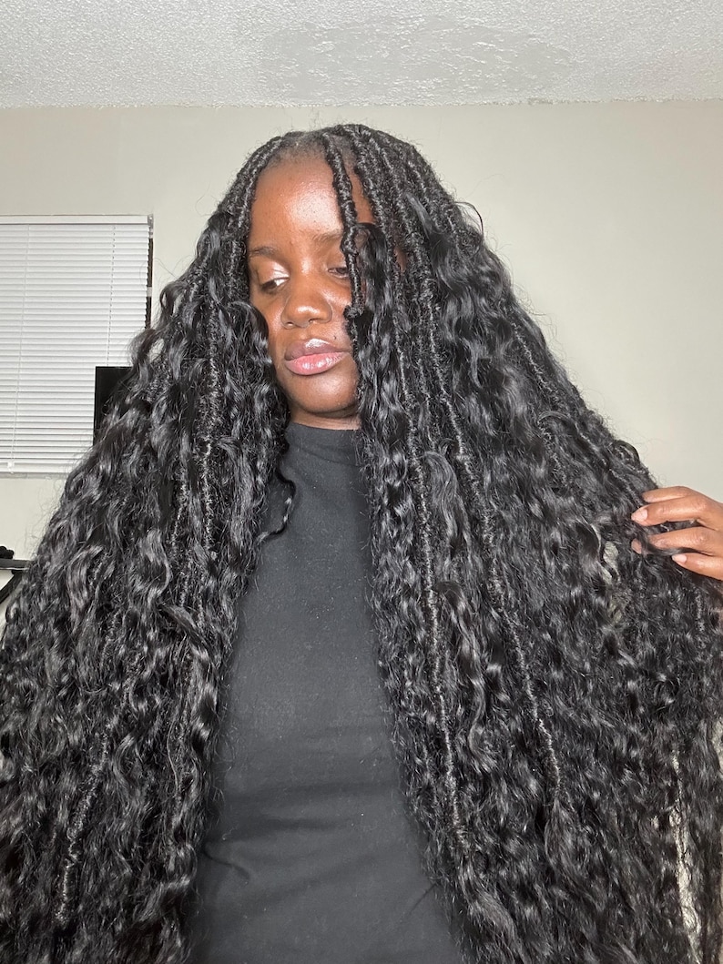 Boho Locs With Curls | Distressed Bohemian Locs | 100% Human Hair ...