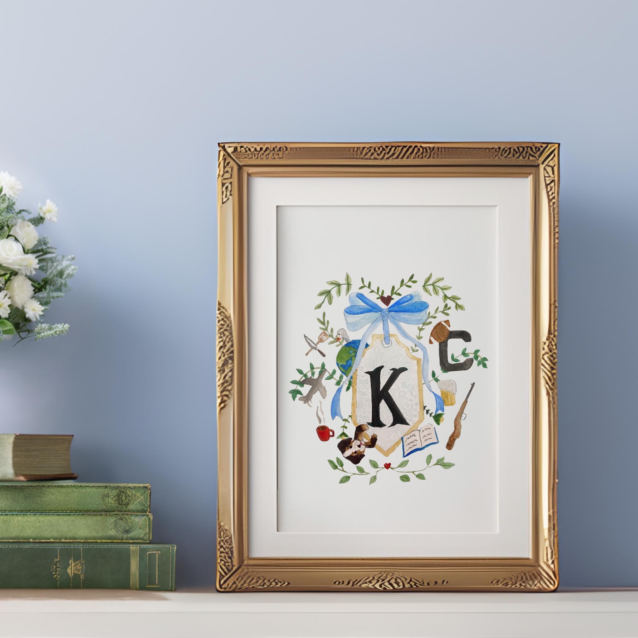 Personalized Hand-painted Watercolor Crest | One-of-a-kind Gift | Made ...