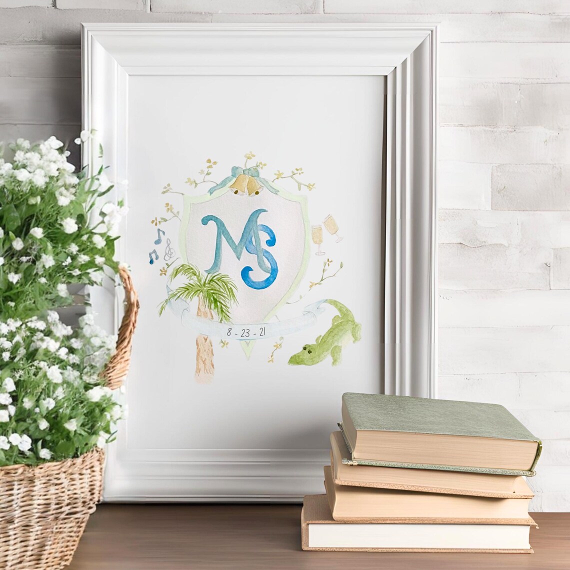 Personalized Anniversary Monogram Crest Painting | Wedding Crest ...