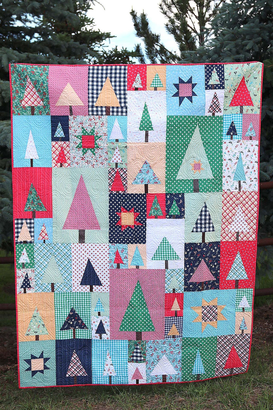 Pine Hollow Patchwork Forest Improv Quilt Pattern digital - Etsy