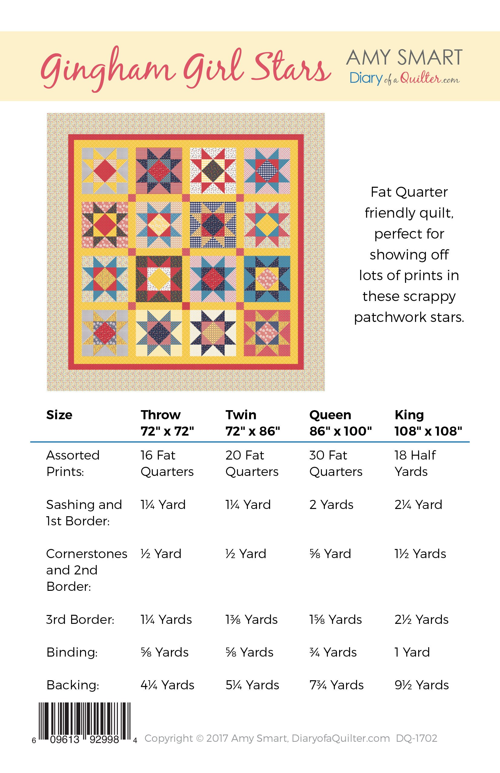 Gingham Girls Star - Quilt Pattern - PDF VERSION - Etsy UK