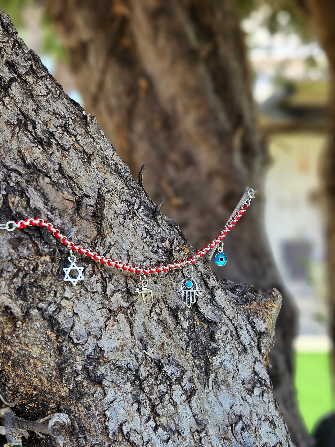Red String Kabbalah 4 Charm Bracelet: Star of David, Evil Eye, Chai ...