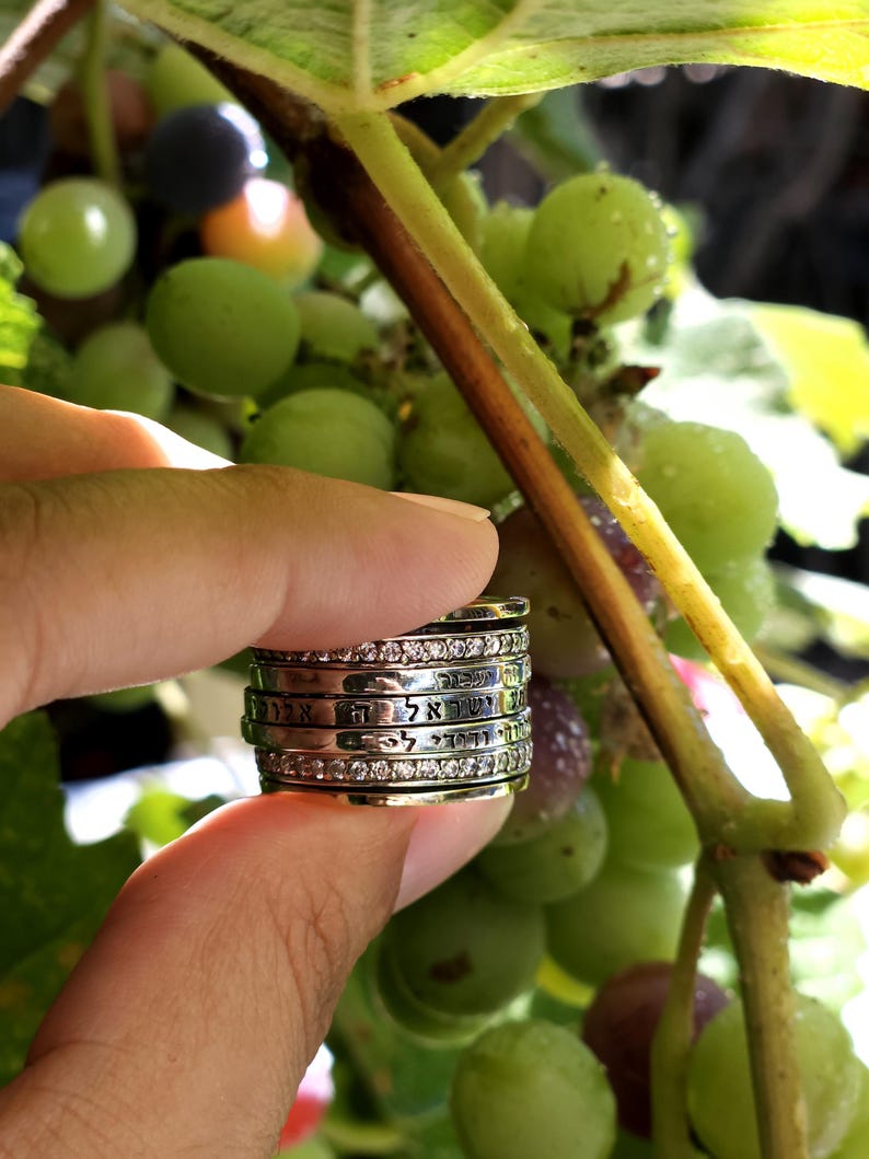 Hebrew Meditation Spinner Ring – 9k Solid Gold & 925 Sterling Silver ...