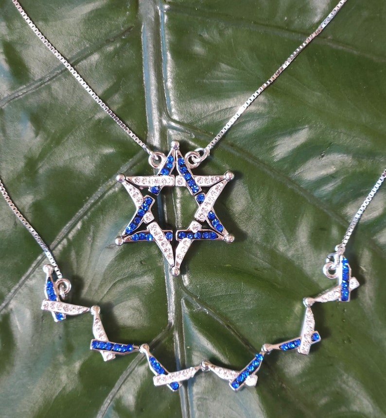 Butterfly Star of David Double-sided Necklace Sterling Silver and ...