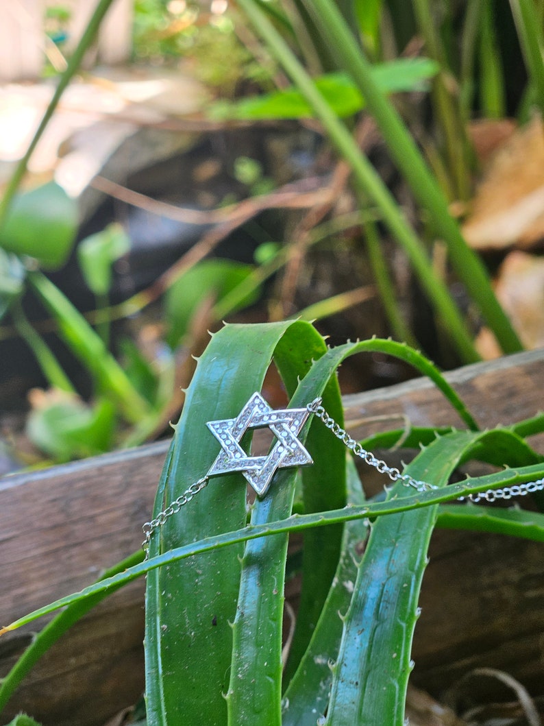 Star of David Sterling Silver Cubic Zirconia Bracelet Made in Israel - Etsy