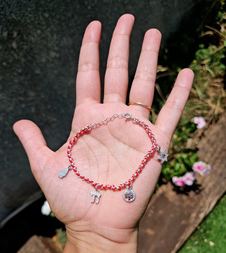 Red Kabbalah Bracelet: Sterling Silver Charms, Jewish Jewelry - Etsy Israel