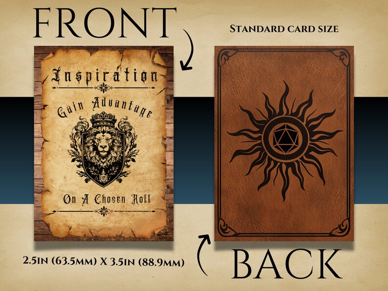 DND Inspiration Cards | Dnd Inspiration Tokens | Dungeon Master Assets ...