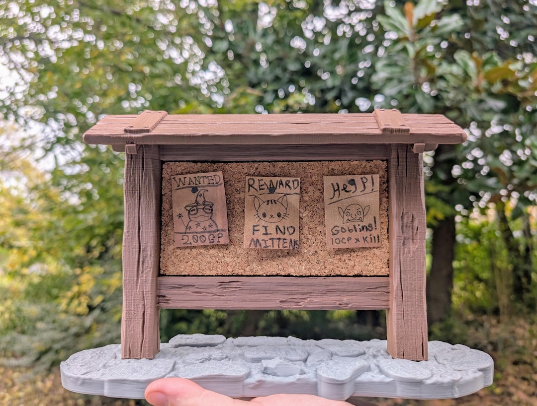 D&D Quest Board – 3D Printed Bounty Board With Parchment and Nails - Etsy