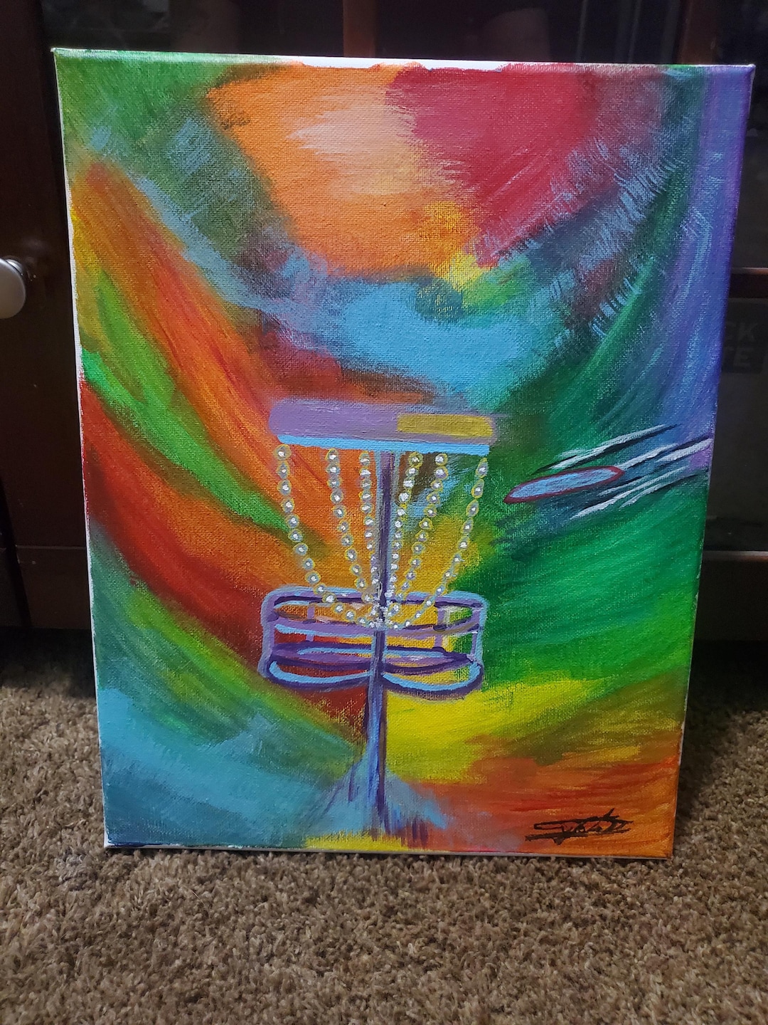 Tye Dye Frisbee Golf Acrylic Painting. Wall Decor, Wall Hangings - Etsy