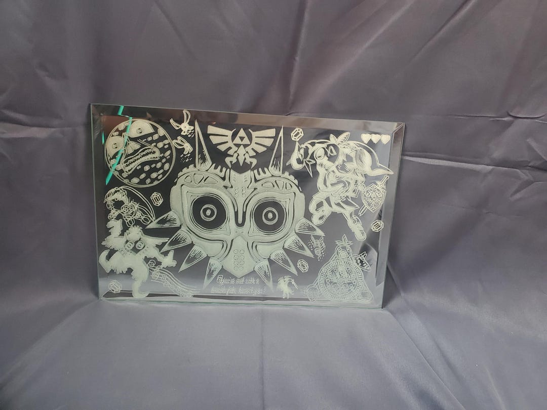 Hand Etched Legend of Zelda Mirror: Majora's Mask Art - Etsy