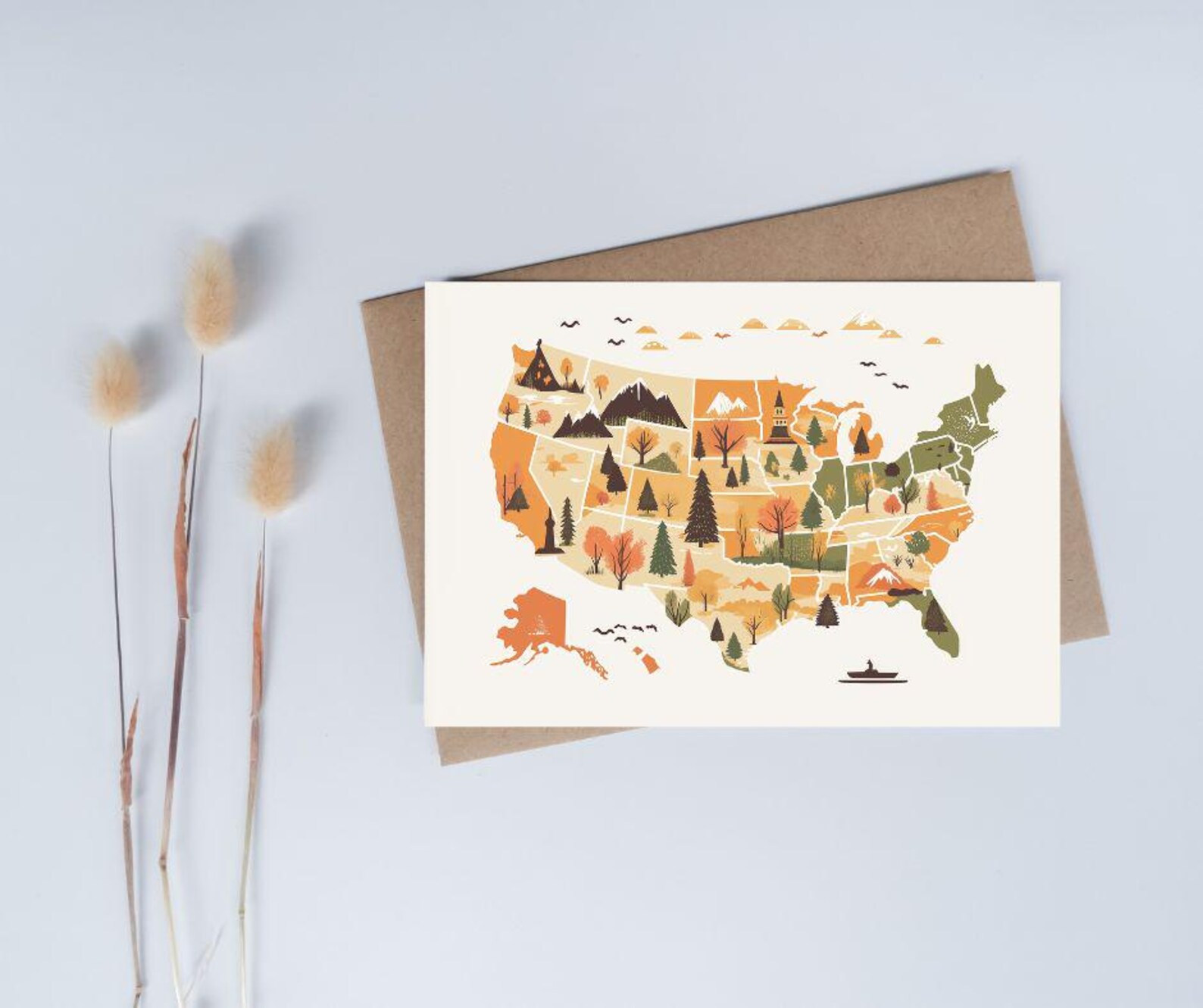 Exploring America: A Minimalist Illustrated Map | Digital Art | Digital ...