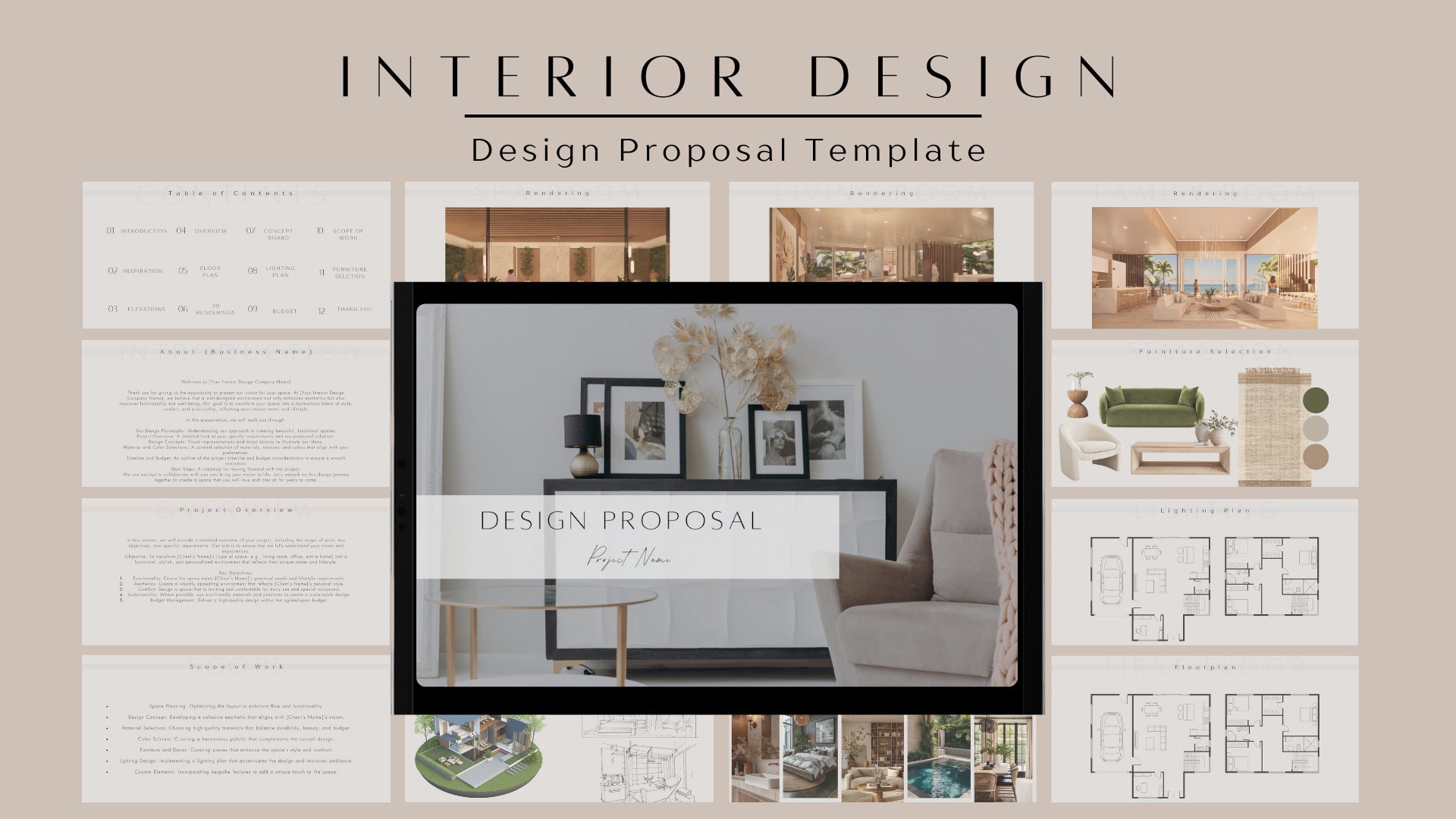 Interior Design Proposal Template Client Presentation Template Interior ...