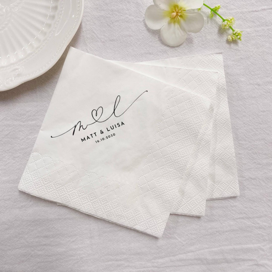 Personalized Wedding Napkin, Custom Napkin, Wedding Monogram, Custom ...