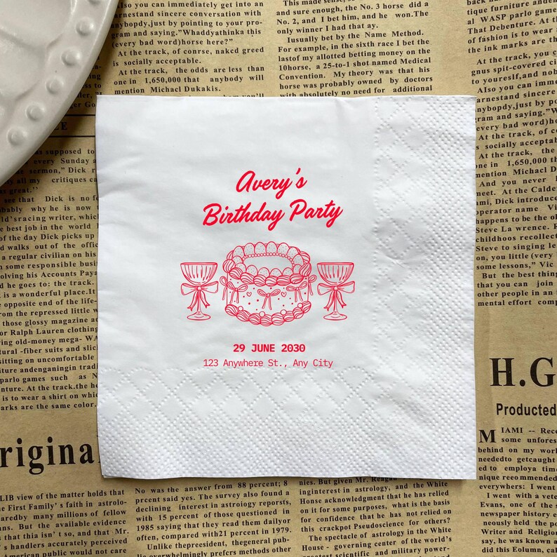 Custom Birthday Napkins, Birthday Party Napkins, Birthday Party Decor ...