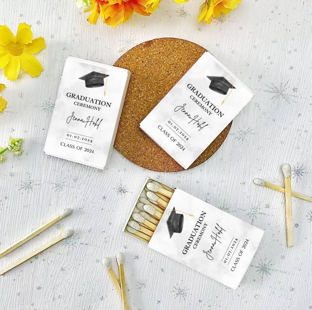 Custom Graduation Party Matchboxes, Class of 2025 Match Favors, Bulk ...