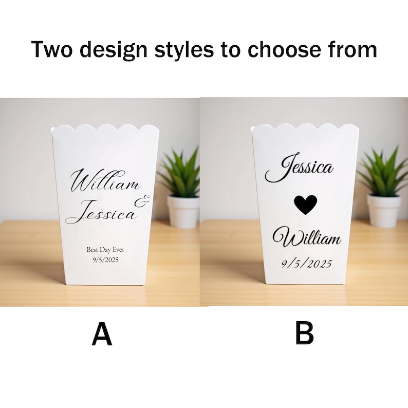 Mini Popcorn Box, Popcorn Wedding, Personalized Favor Gift Box, Custom ...