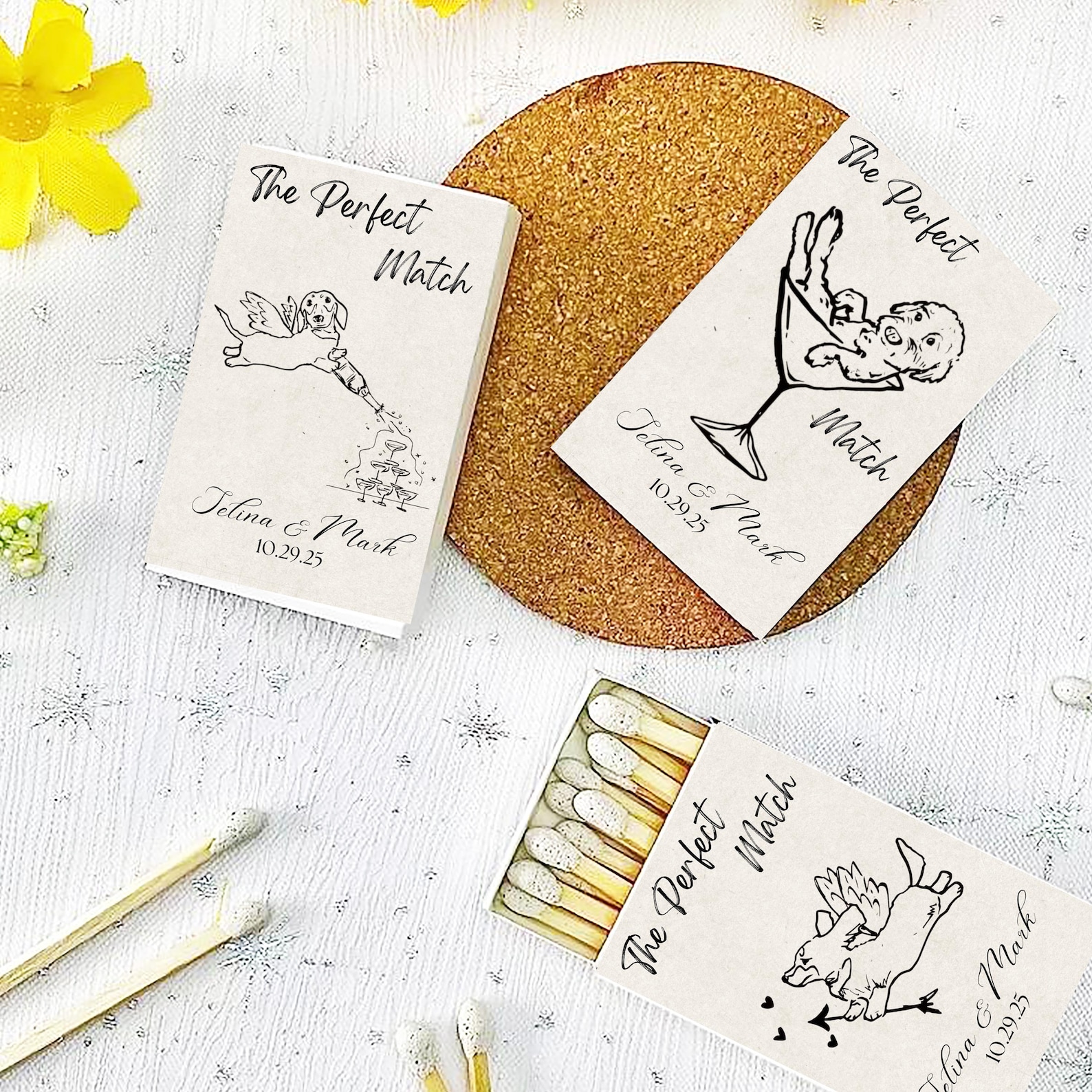 Personalized Dog Wedding Matchboxes, Custom Pet Wedding Matches, the ...