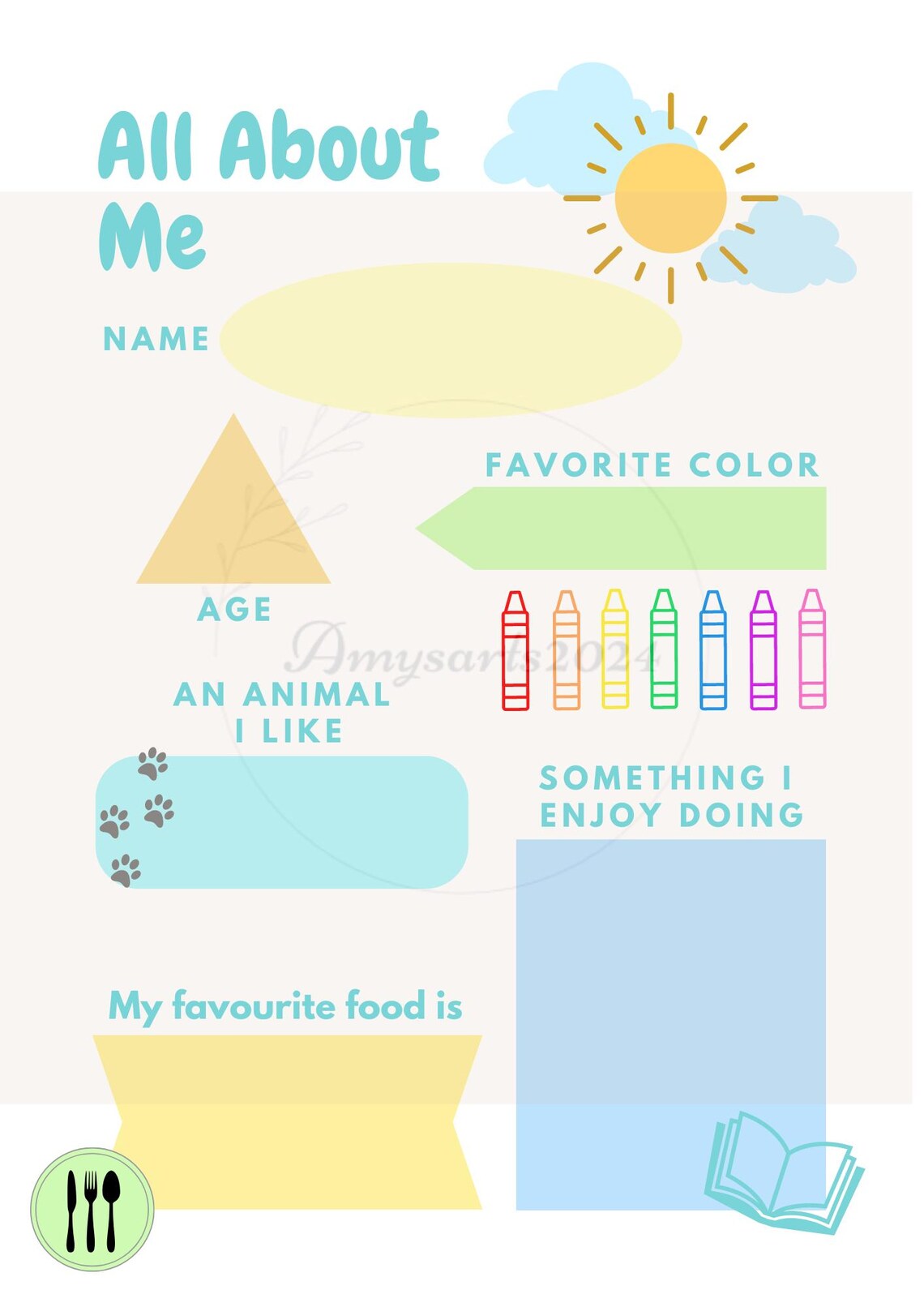 All About Me, Get to Know Me, First Day of School Activities, Favourite ...