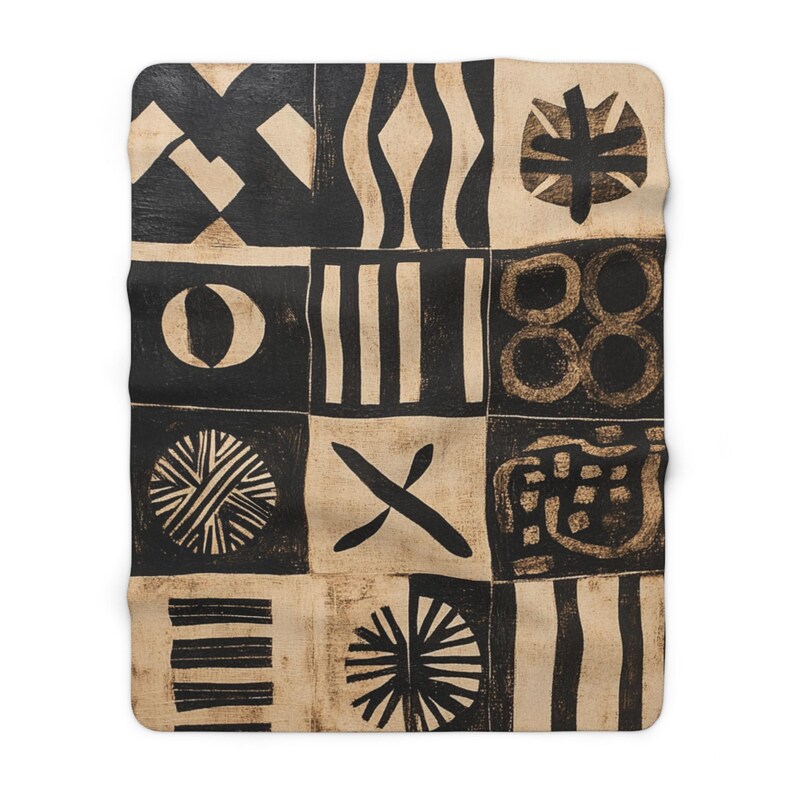 Heritage Threads Collection Sherpa Fleece Blanket - African Print Throw ...