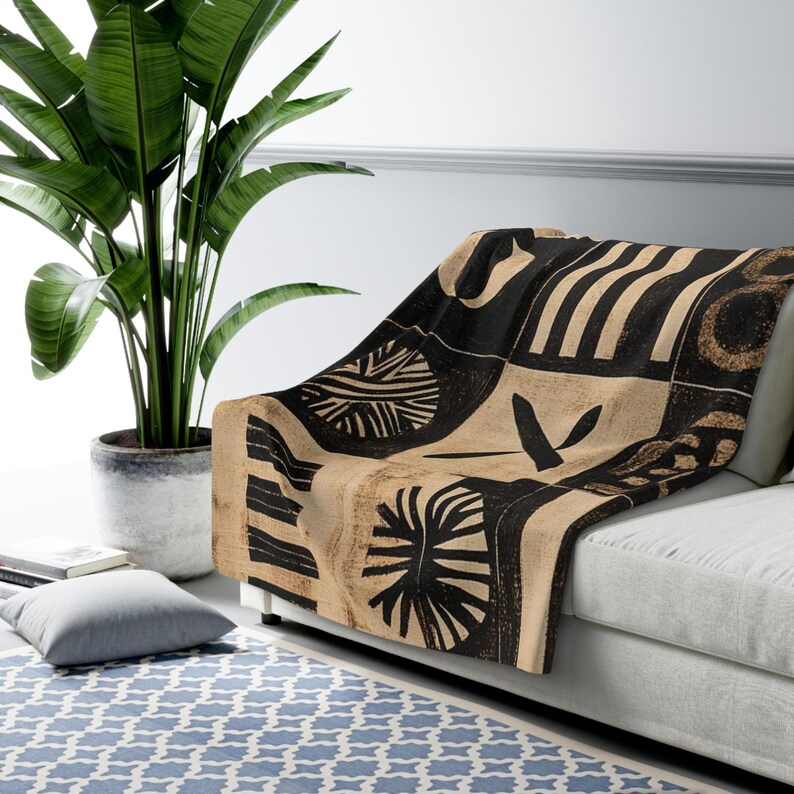 Heritage Threads Collection Sherpa Fleece Blanket - African Print Throw ...