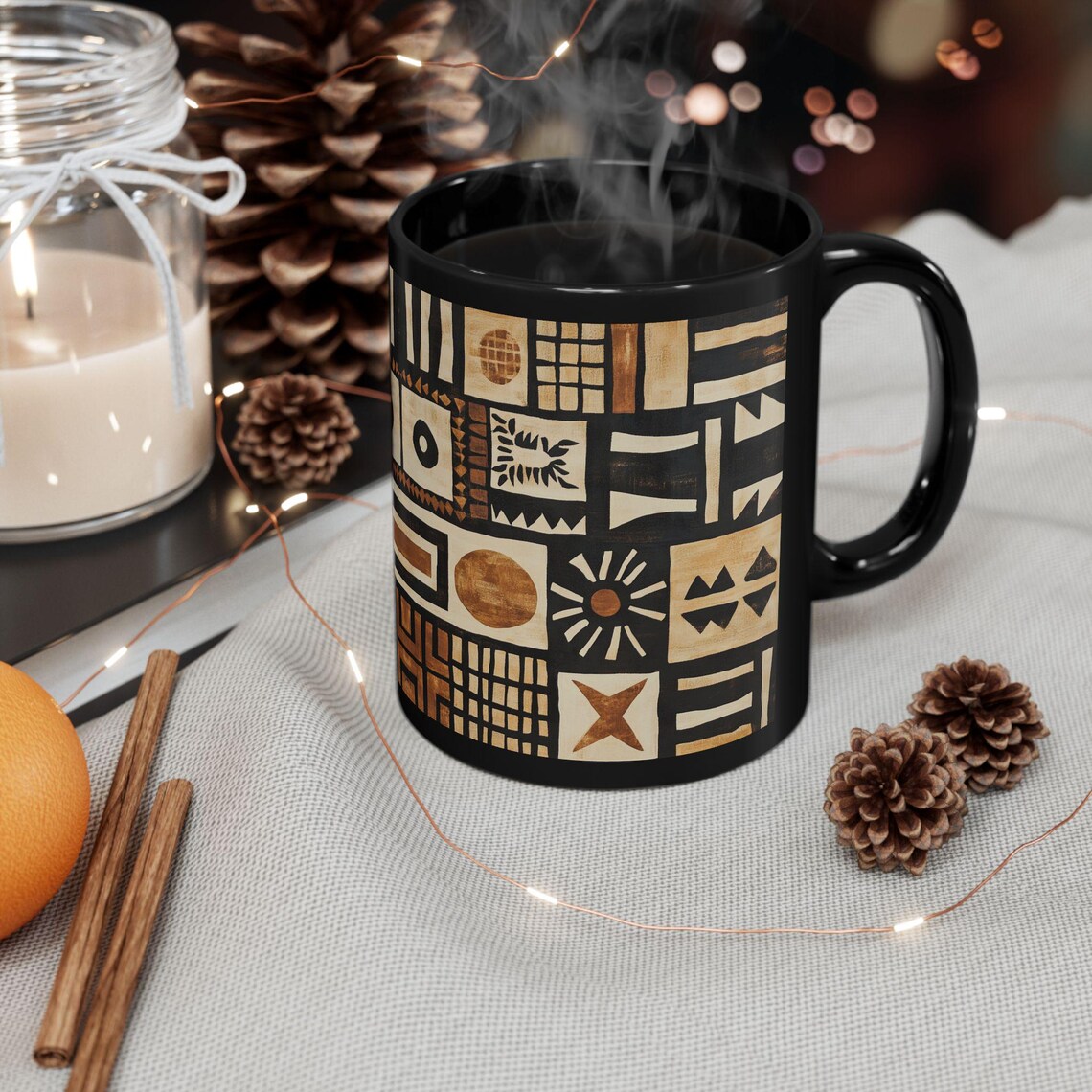 Heritage Threads Collection African Print Mug (11oz, 15oz), Mud Cloth ...