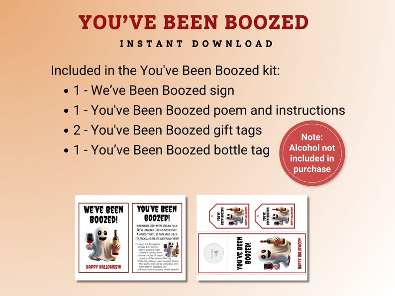 You've Been Boozed Game, We've Been Boozed, Adult Halloween Game ...
