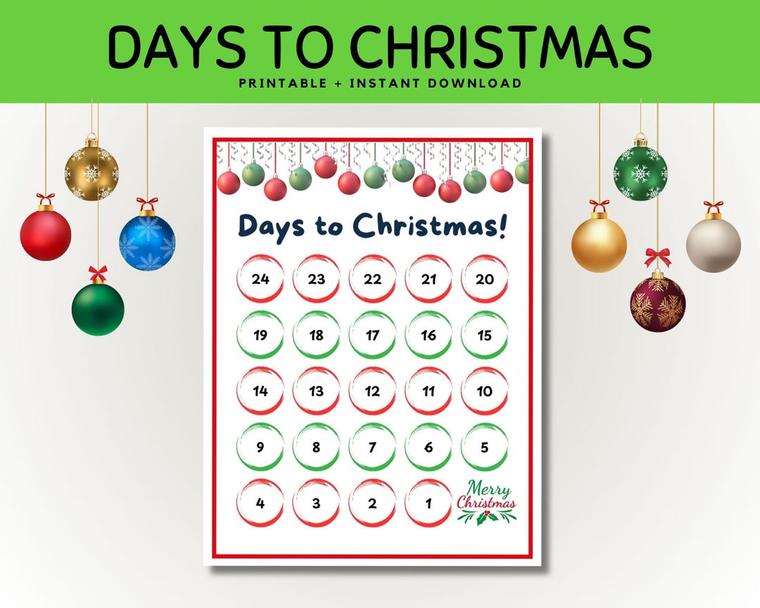 Days Till Christmas, Christmas Countdown Calendar, Advent Calendar ...