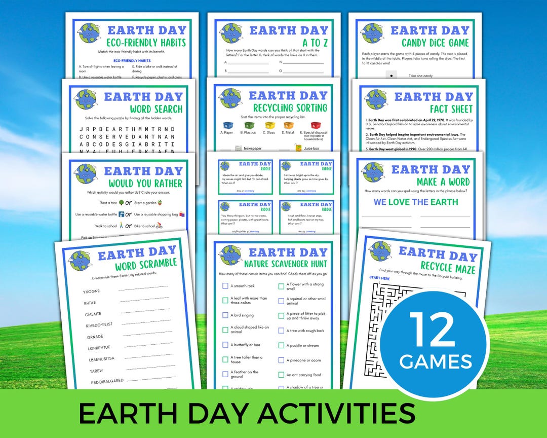 Earth Day Activity Bundle, Earth Day for Kids, Earth Day Games, Earth ...