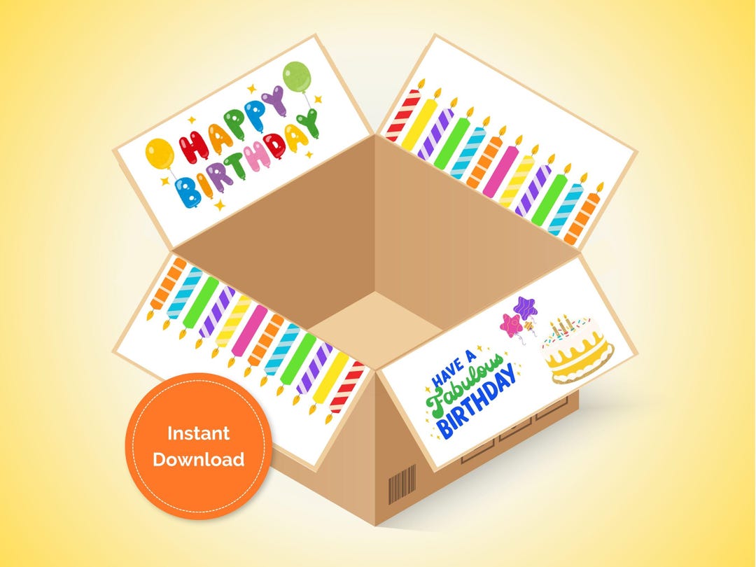 Birthday Package Decor, Birthday Gift Box, Package Box Flaps, College ...