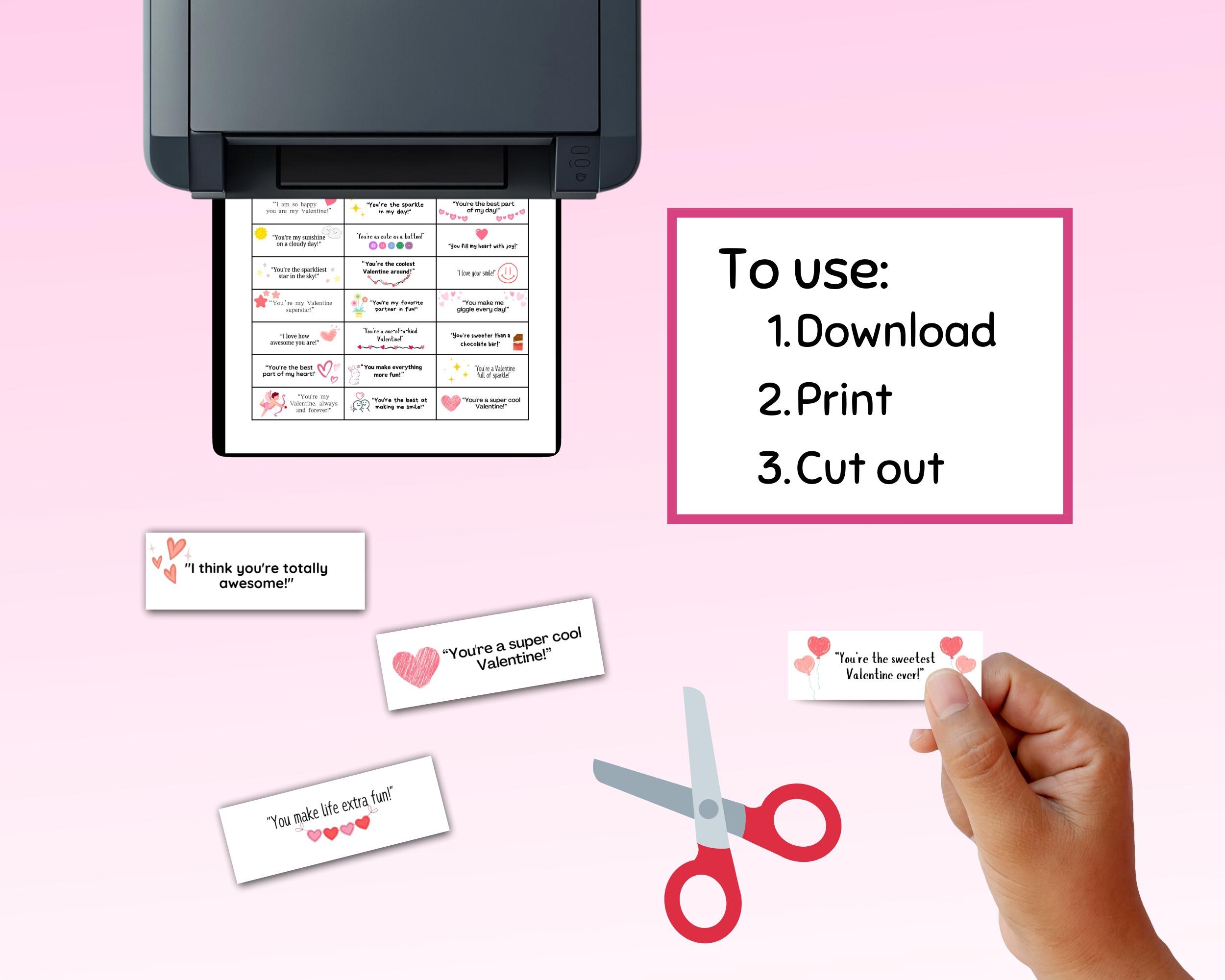 Valentine’s Day Love Notes for Kids, February Lunch Box Notes, Kids ...