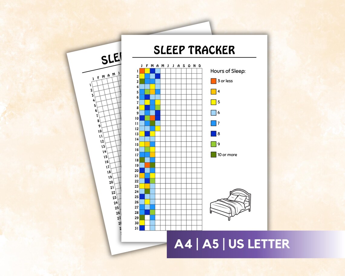 Sleep Tracker, Printable Annual Sleep Tracker, Yearly Sleep Log, Sleep ...