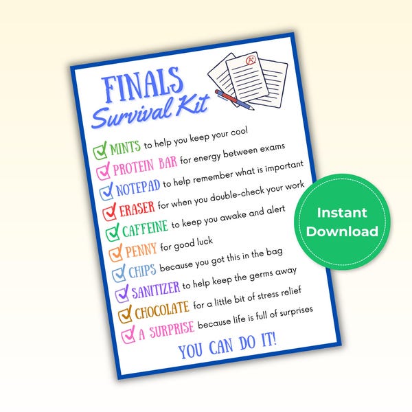 Exam Survival Kit - Etsy