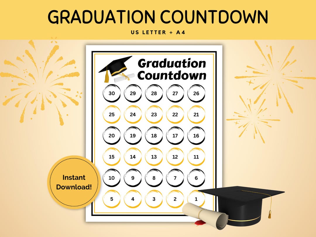 Graduation Countdown Calendar, Graduation Calendar, 2025 Graduation ...