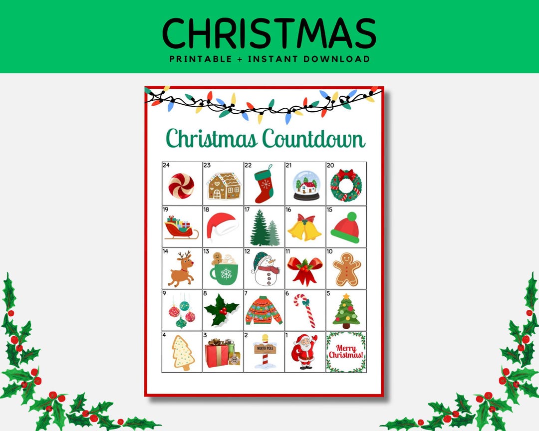 Christmas Countdown Calendar, Advent Calendar, Days Till Christmas ...