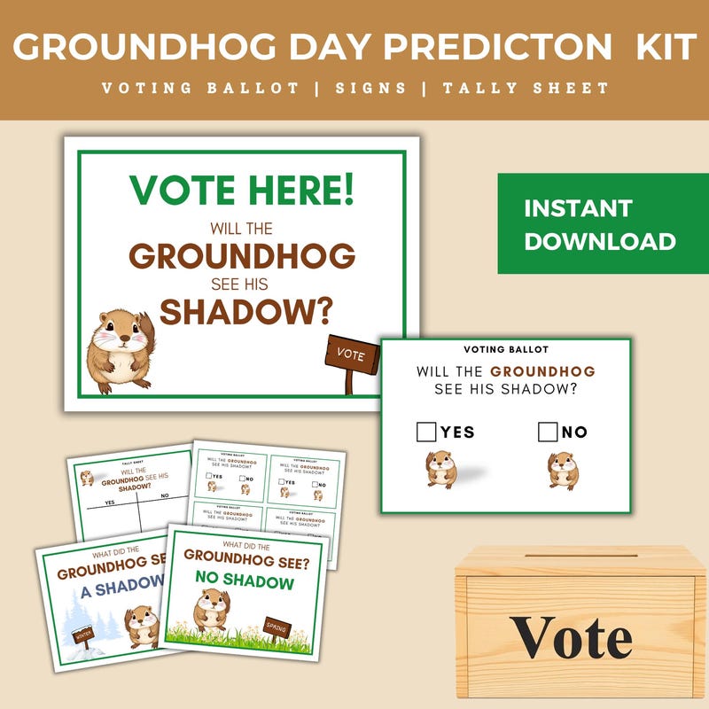 Happy Groundhog Day Cards - Etsy