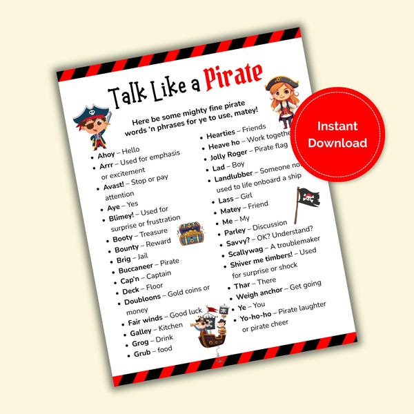 Talk Like a Pirate - Etsy