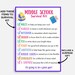 Middle School Survival Kit Gift Tag, First Day of School, Instant ...