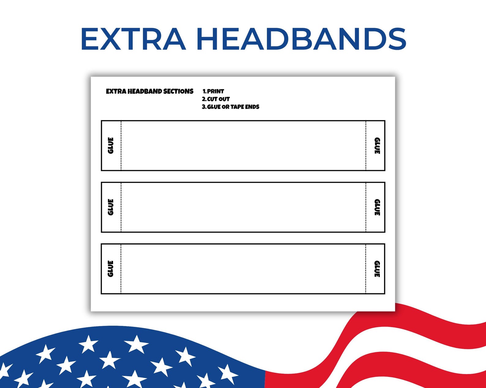 4th of July Paper Hat Coloring Craft, July 4th Paper Crown Template ...