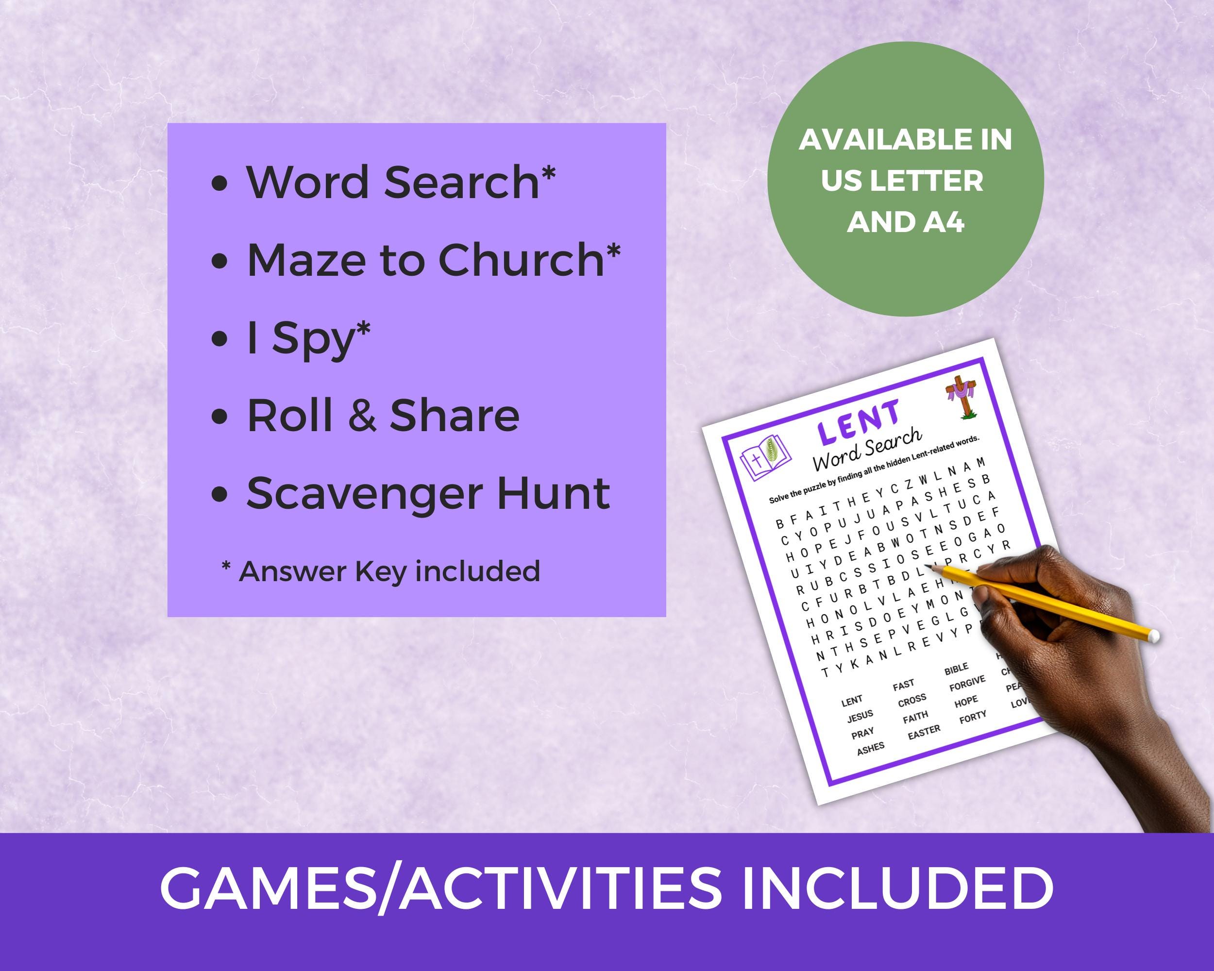 Lent Activity Bundle, Lent Printables, Lent Game Bundle, Kids Lent ...