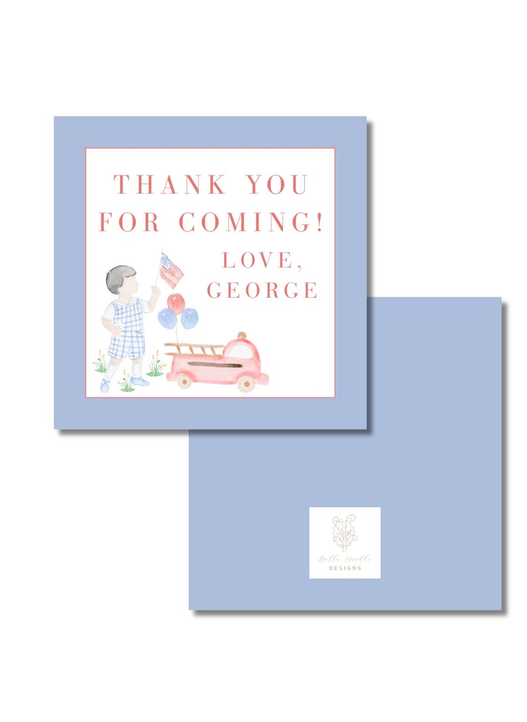 Fire Truck Birthday Gift Tags | Red White & Three Favor Tags ...
