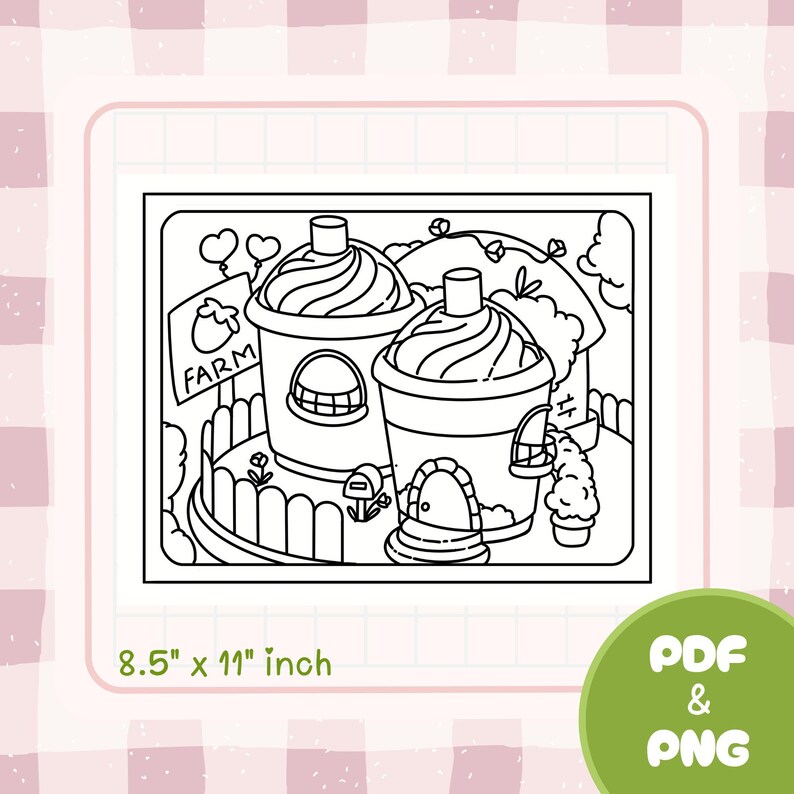 Strawberry Themed Coloring Pages (digital Download) - Illustrated by ...